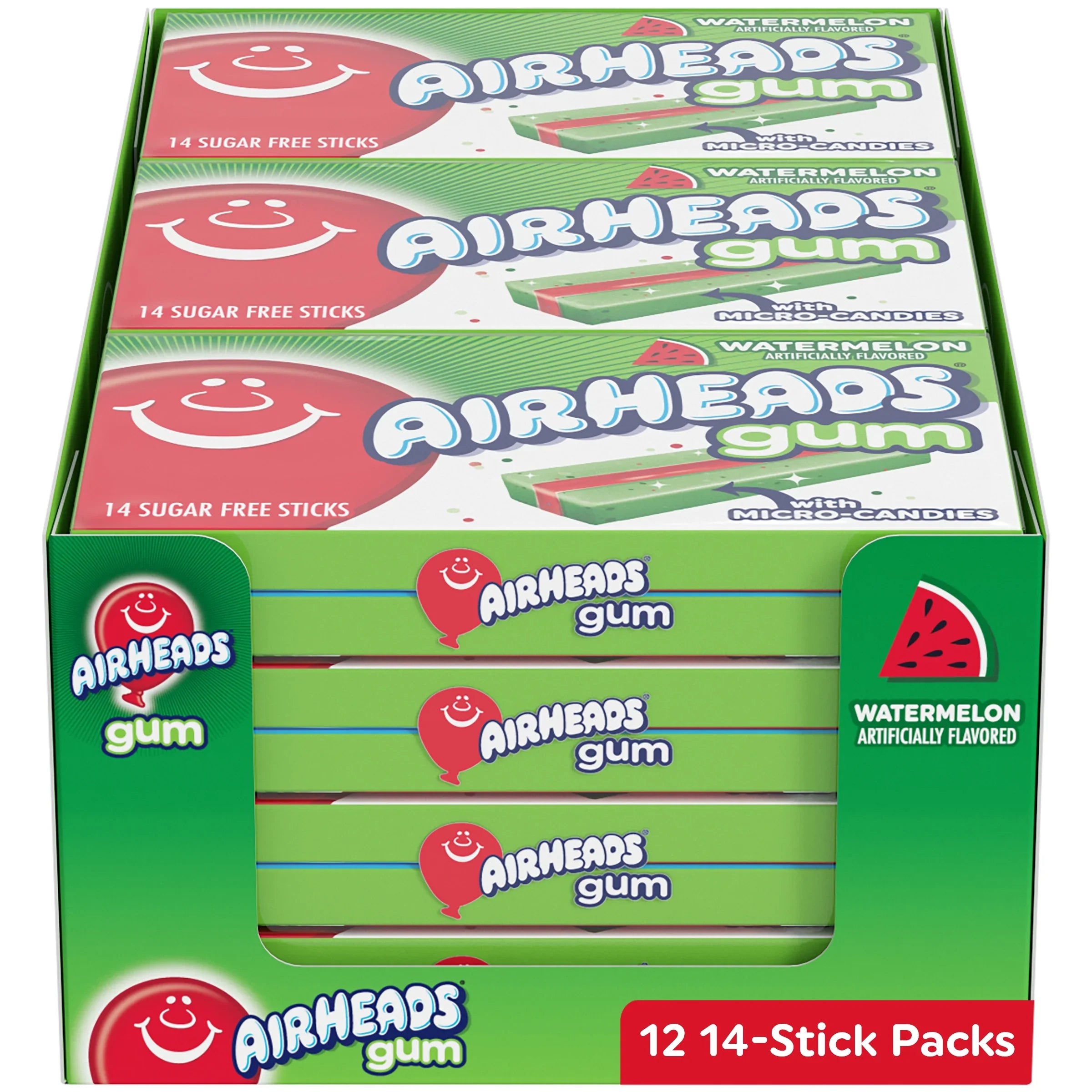 AIR HEADS GUM WATERMELON 12CT/14 STICKS – SILVER STAR WHOLESALE